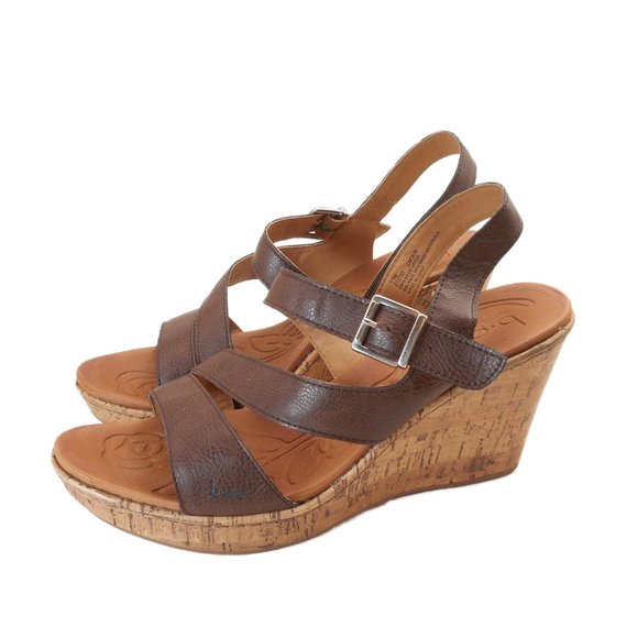 boc | Shoes | Boc Born Womens 1 M Brown Strappy Wedge Platform Sandals ...